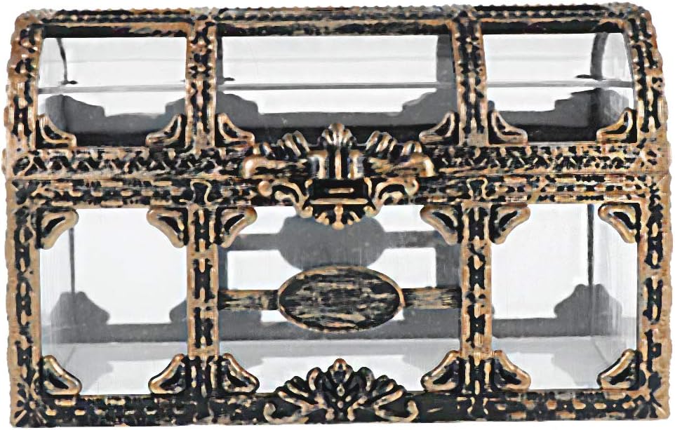 Retro Jewellery Box Mini Rectangle Vintage Treasure Chest Transparent ...