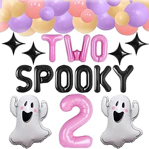 Amazon.com: JeVenis Two Spooky Birthday Decorations Boo Im 2 Decoration ...