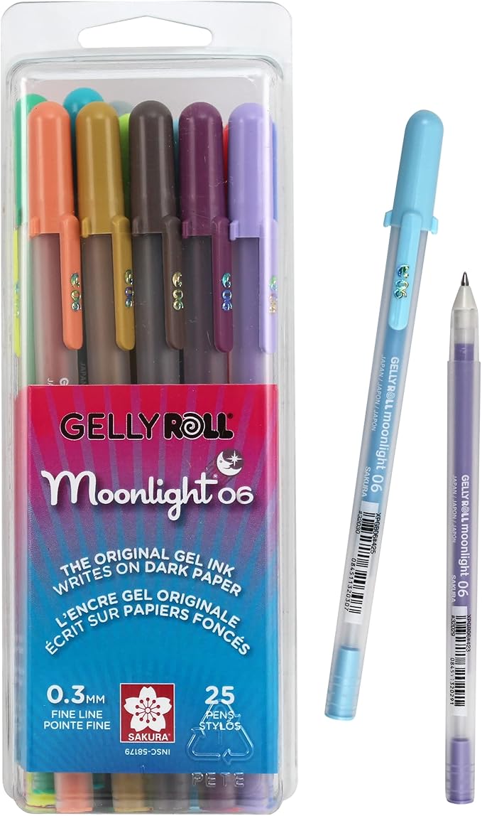 Amazon.com: SAKURA Gelly Roll Moonlight 06 Gel Pens - Fine Point Ink ...
