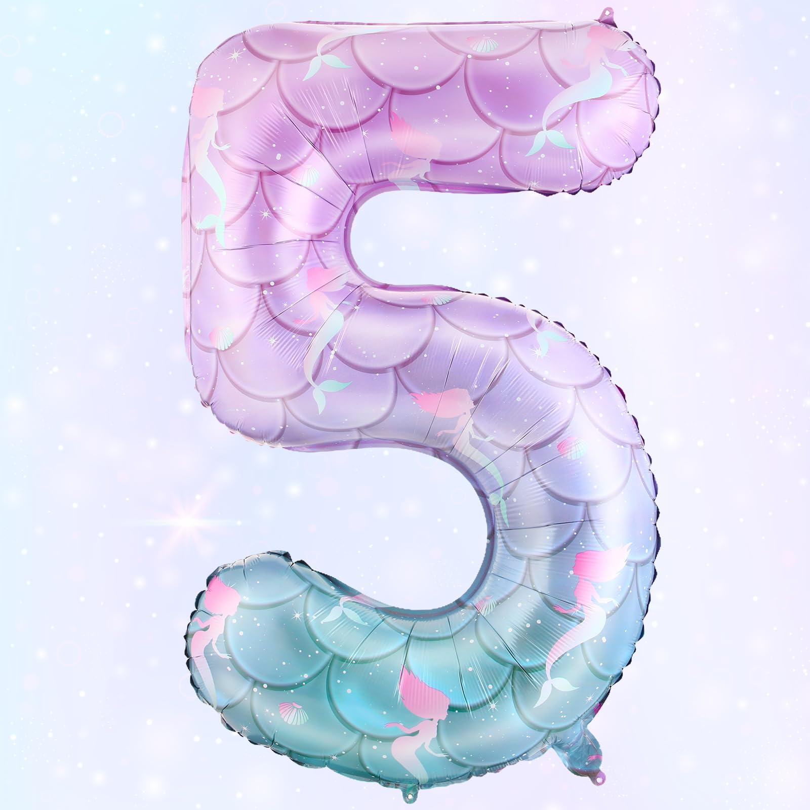 Snapklik.com : 40 Inch Giant Mermaid Number 5 Birthday Balloons Mermaid ...