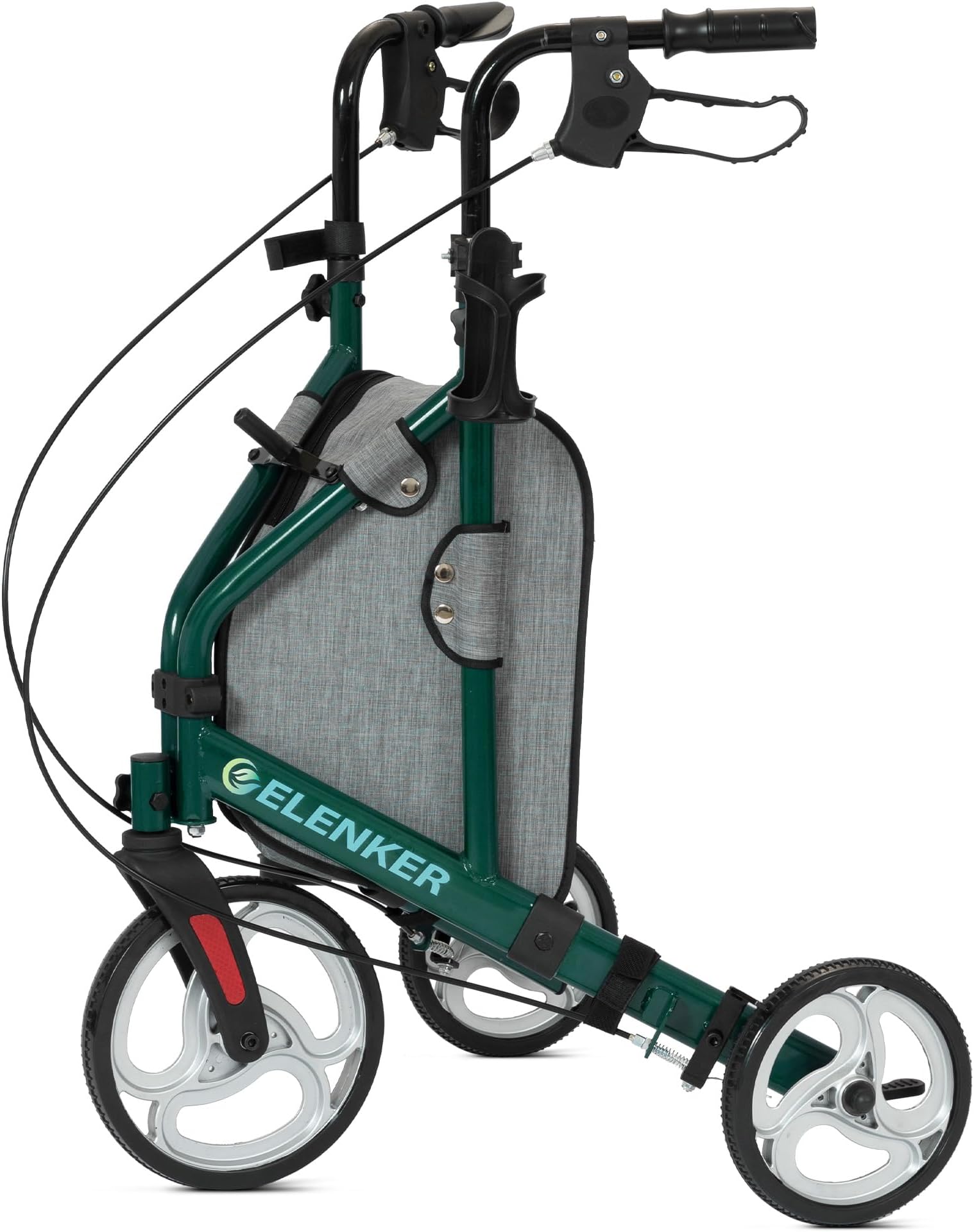 Amazon.com: ELENKER 3 Wheel Rollator Walker for Seniors with 10” Wheels ...