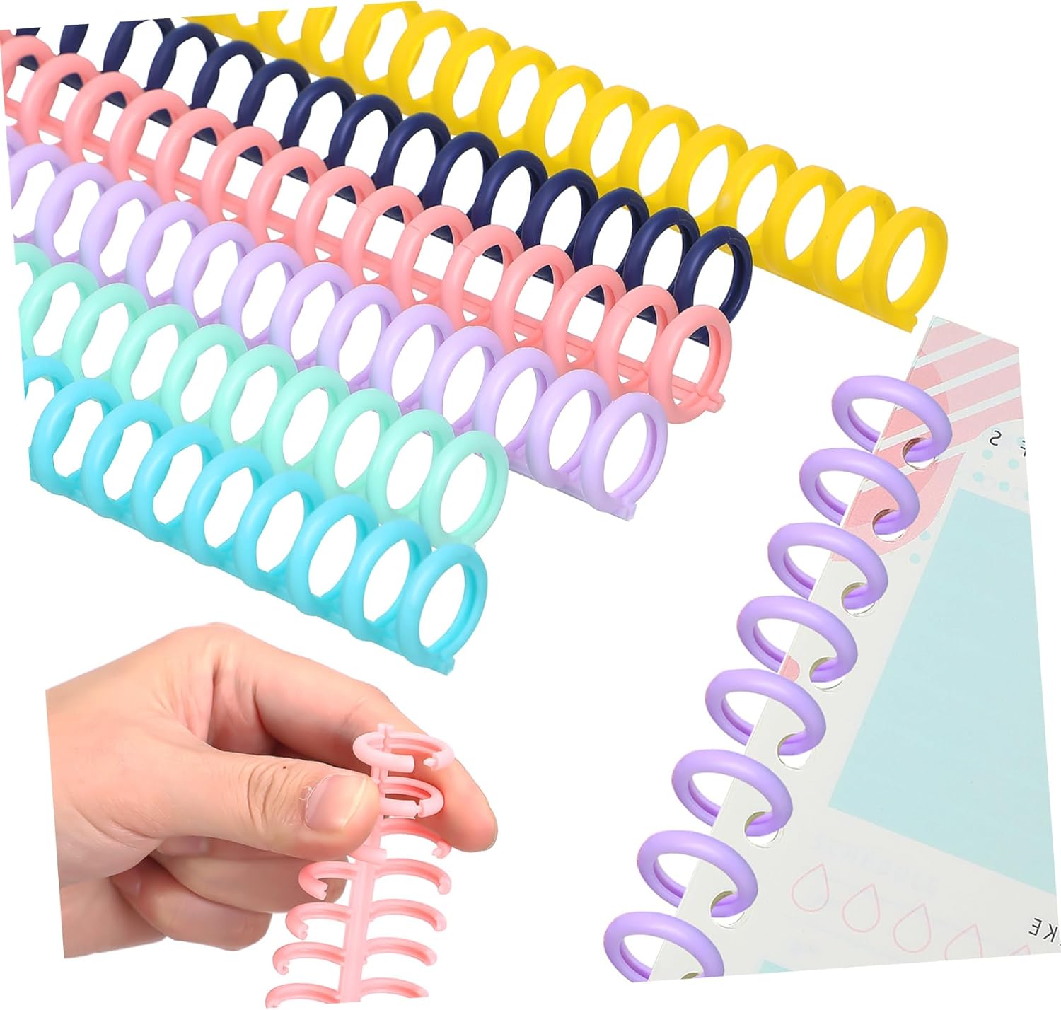 Amazon.com : TEHAUX 12pcs Plastic Binding Rings for Book Binding Loose ...