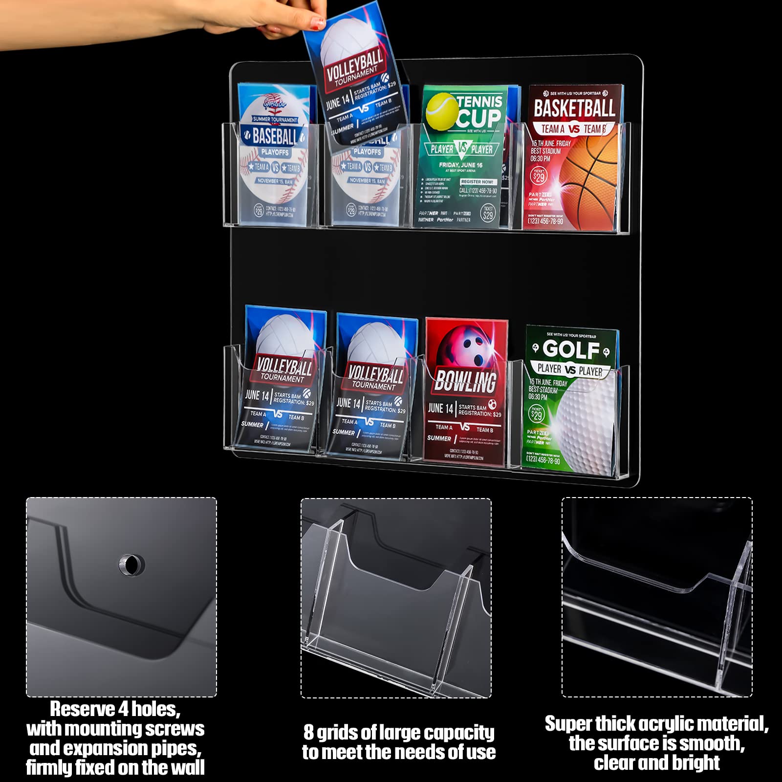 Snapklik.com : Eersida 2 Pack Acrylic Brochure Pamphlet Holder Wall ...