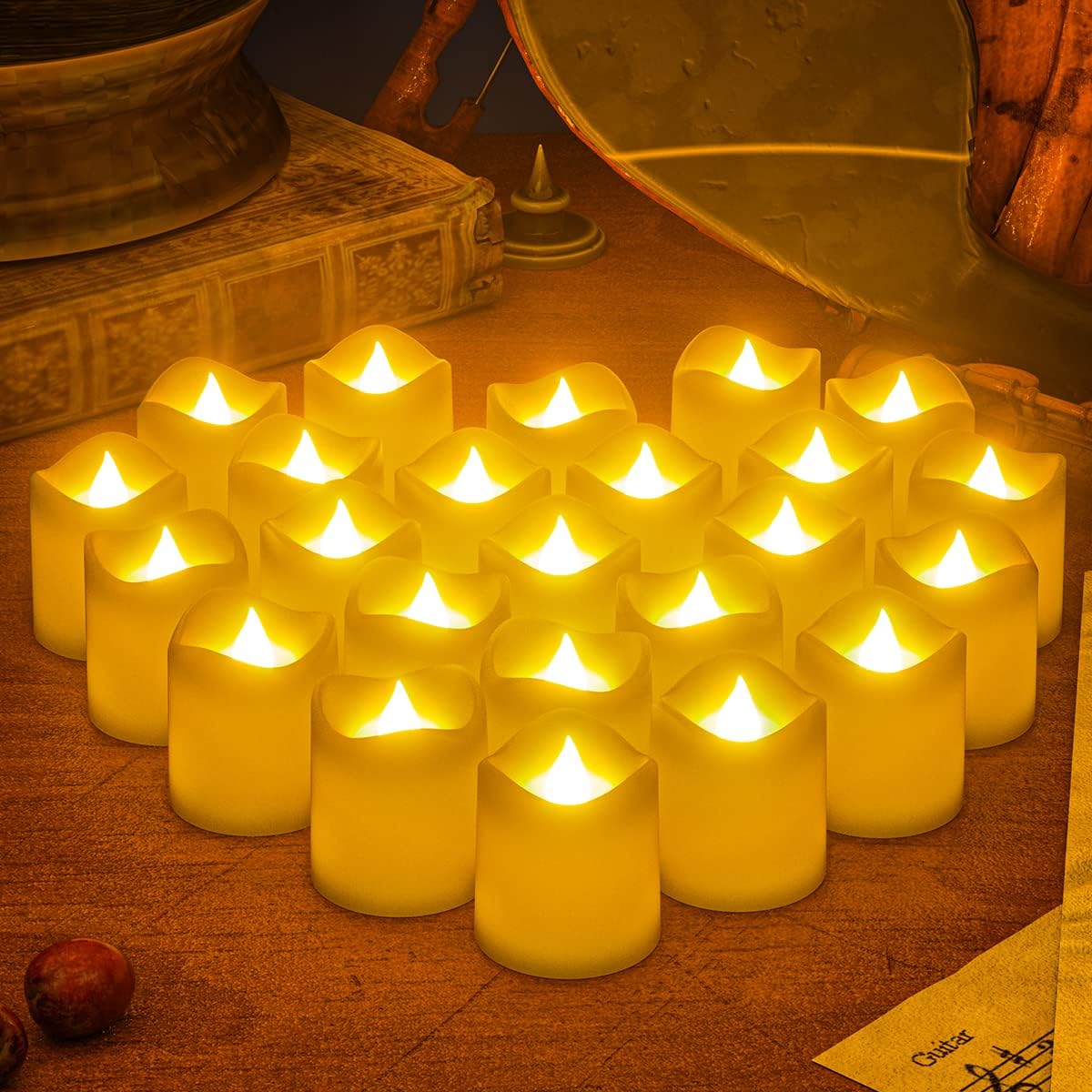 RENDIN Velas LED - 24PCS Velas Electricas Sin llama, Velas de ...