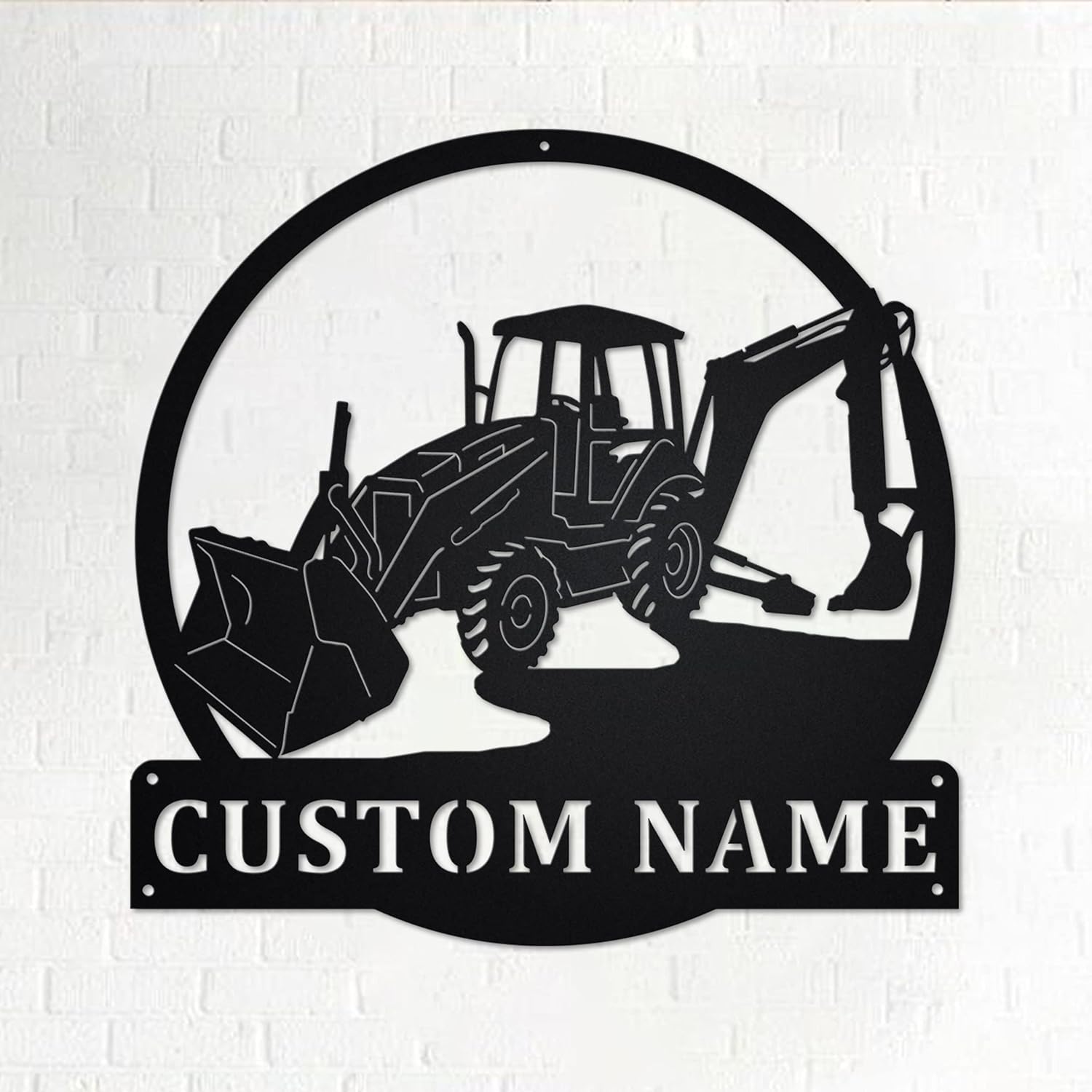 Amazon.com: Custom Backhoe Metal Wall Art, Personalized Backhoe Name ...
