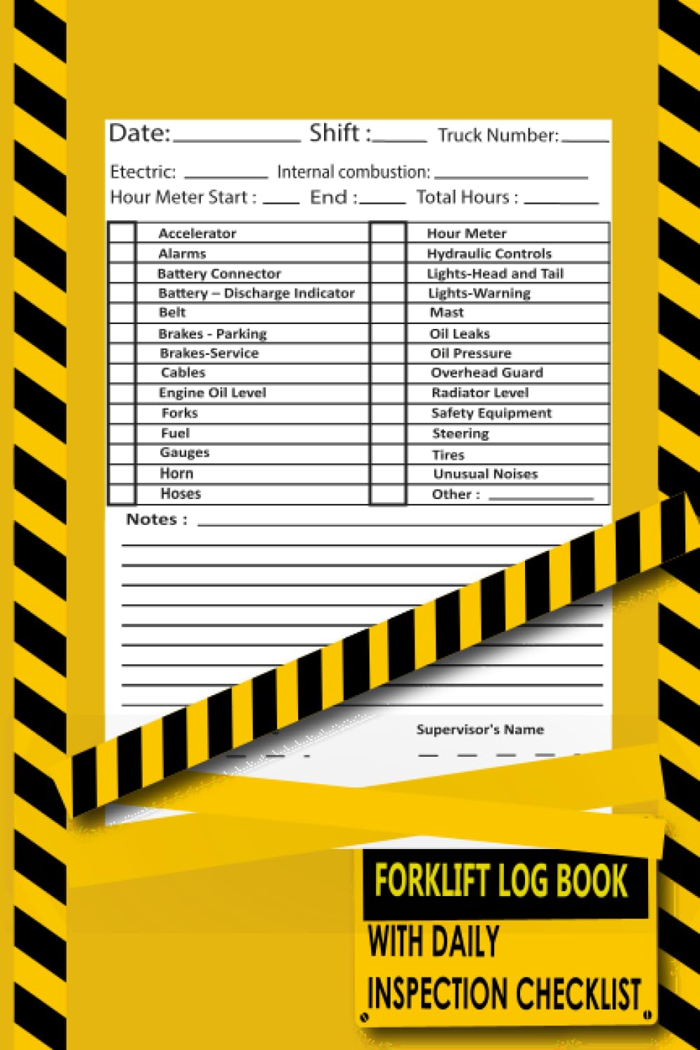 Forklift Log Book with Daily Inspection Checklist: 100 Pages Forklift ...