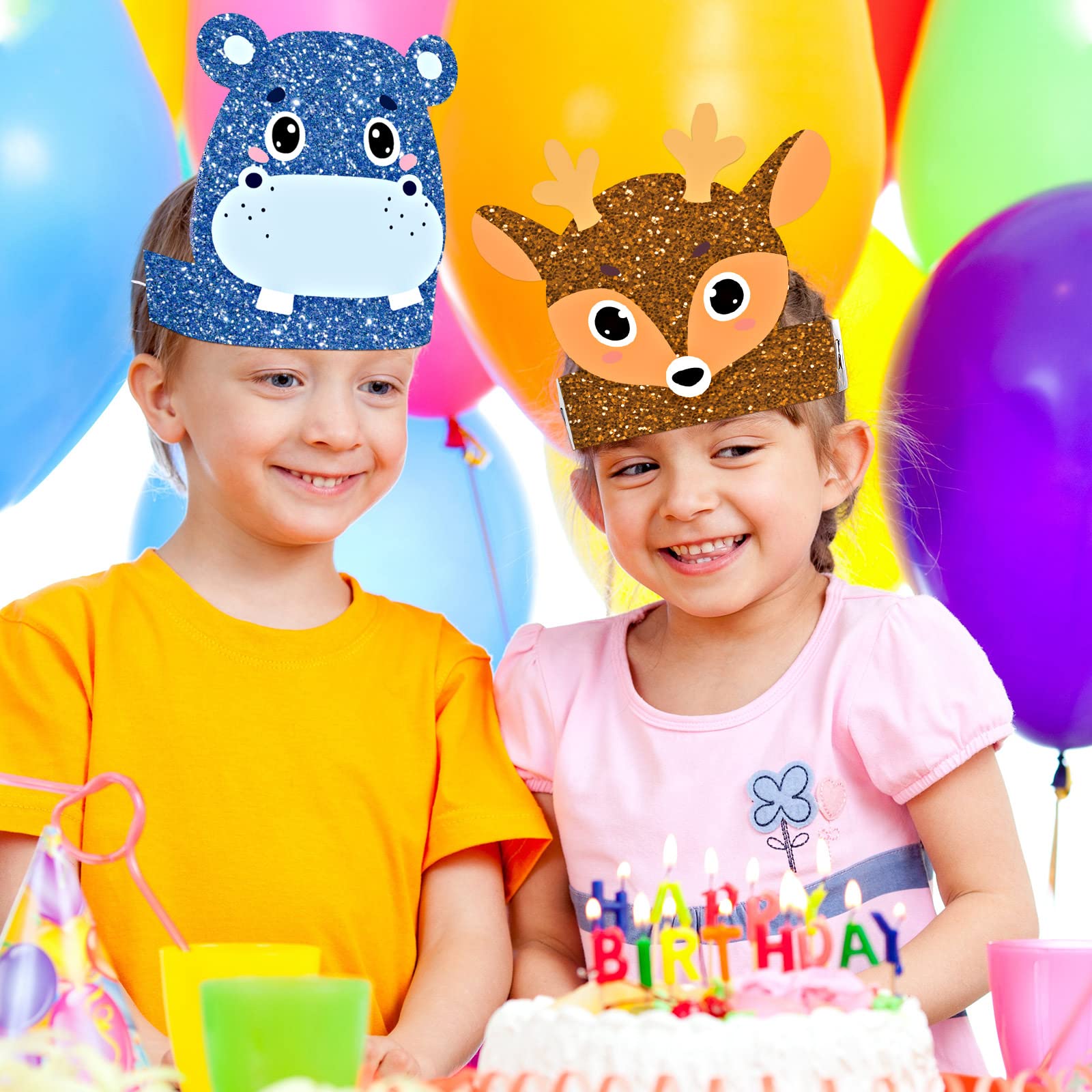 Snapklik.com : Gersoniel 24 Pcs Animal Birthday Party Hats Animal ...