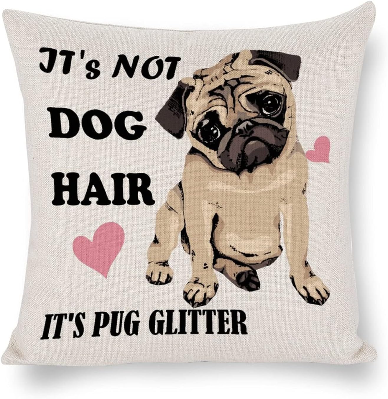Amazon.com: UINHMOP It's Not Dog Hair It's Pug Glitter 18x18in Throw ...