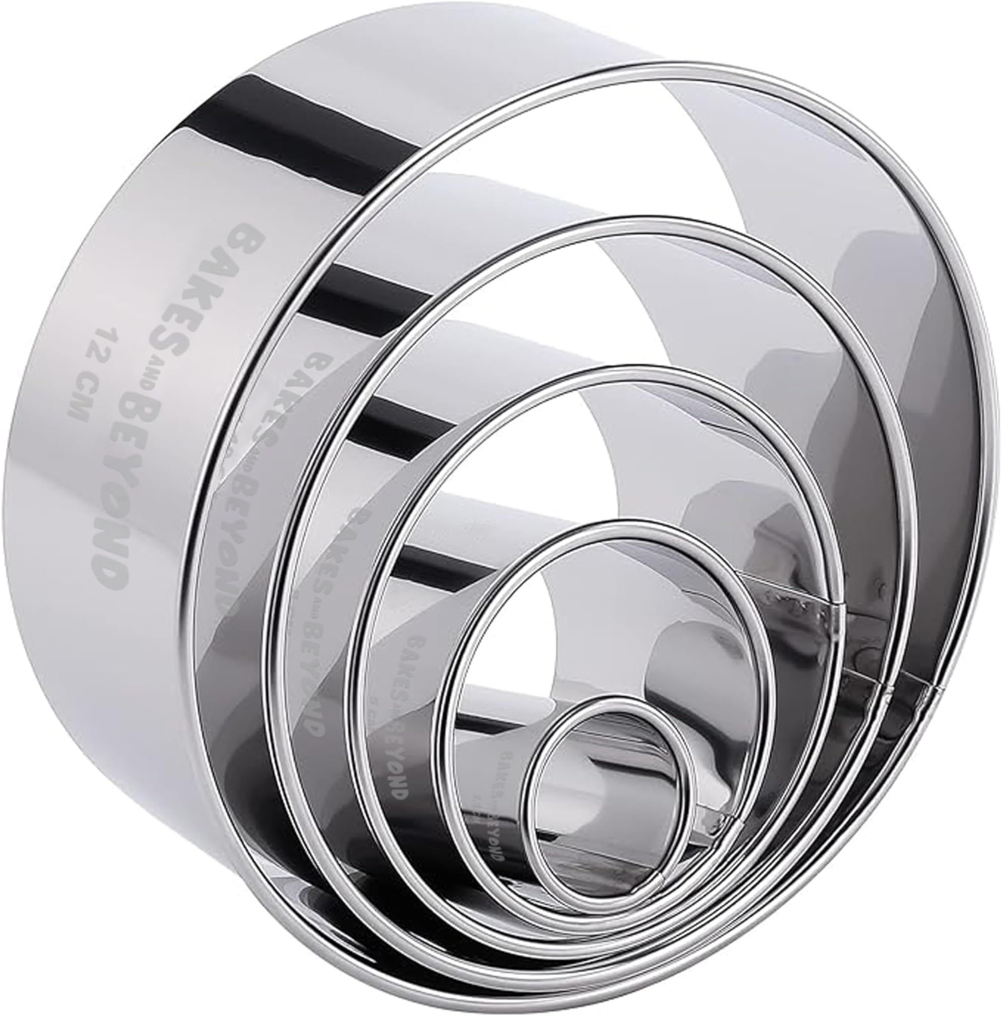 Dexam Plastic Double Sided Plain/Crinkle Round Cookie Cutters, Set of 6 ...