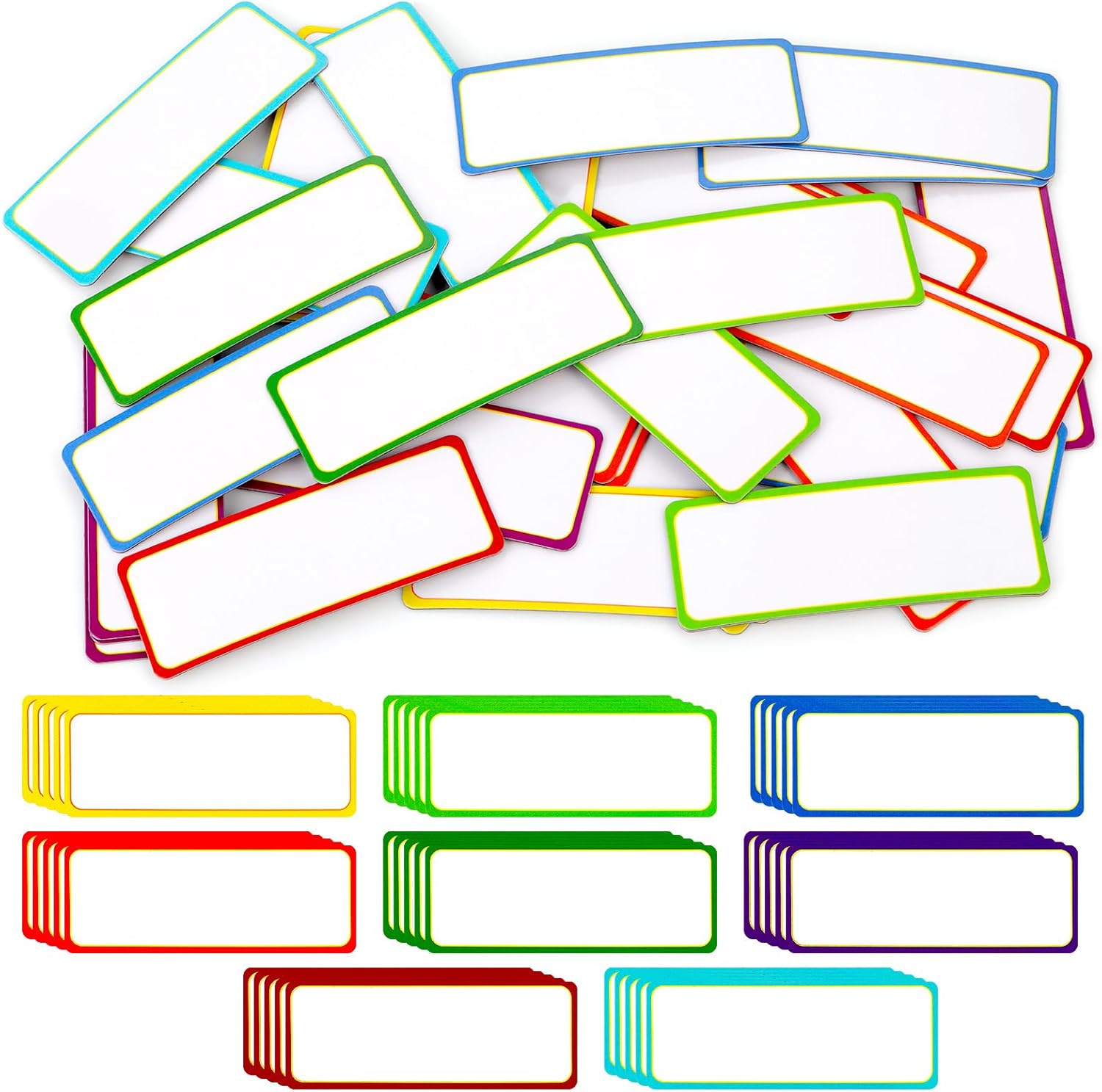 40 Pieces Magnetic Dry Erase Labels, Reusable Name Plate Tag 8 Colors ...