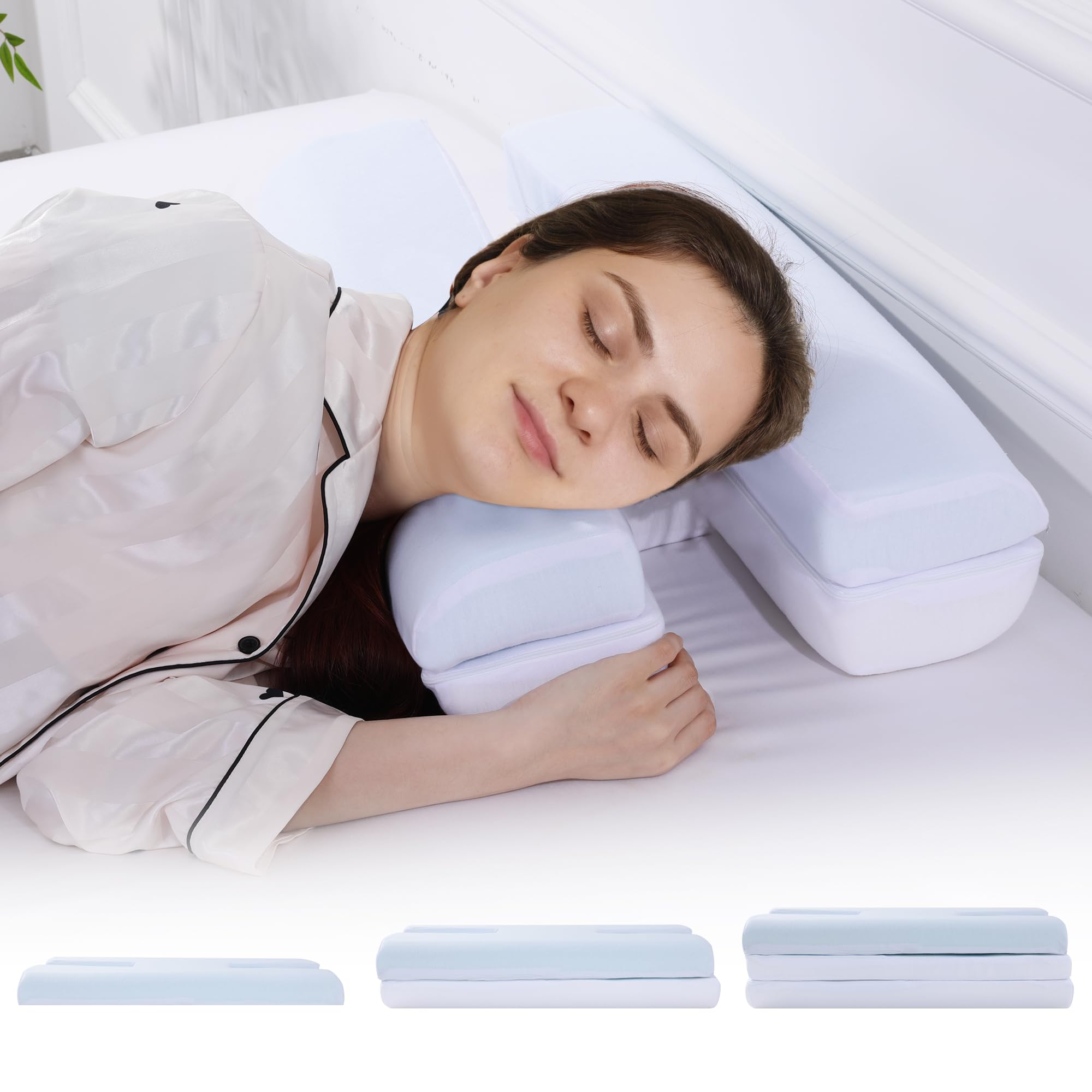 Amazon.com: MABOZOO Ear Piercing Pillow for Side Sleepers with 2 Large ...