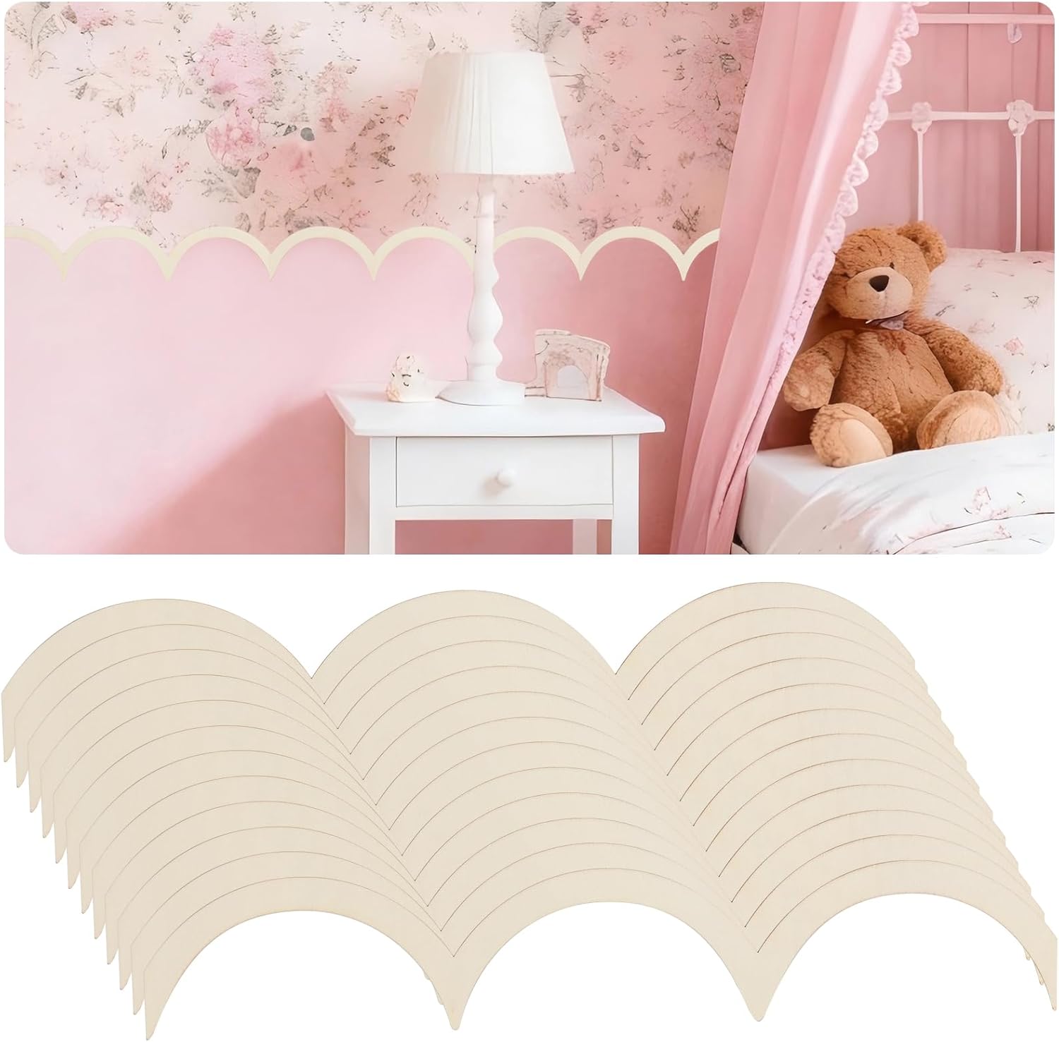 Amazon.com: Wavy Wood Trim - 12 Pack Unfinished Wave Wood Decorative ...