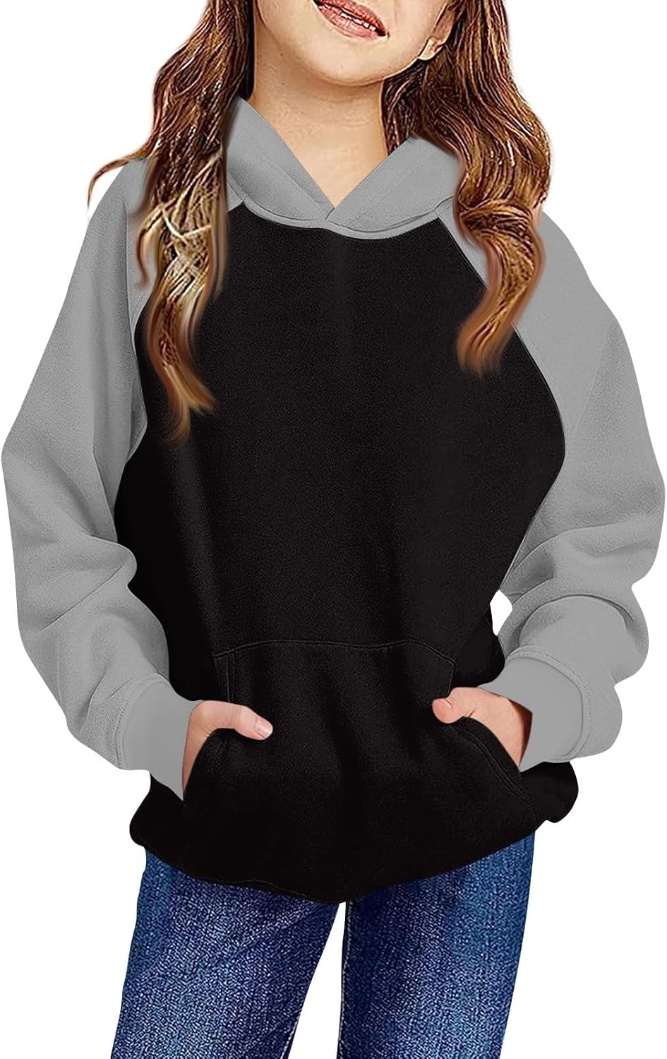 Amazon.com: Cute Hoodies for Girls Oversized Long Sleeve Color Block ...