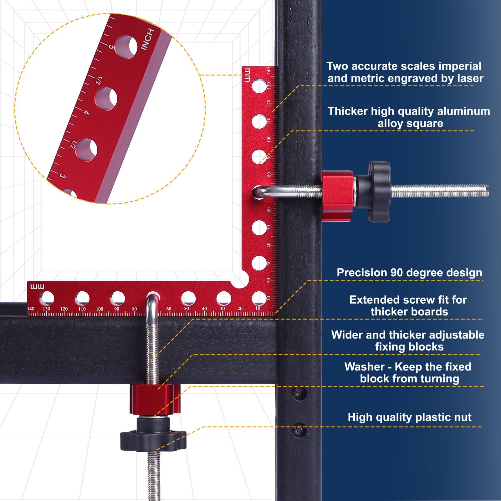 Snapklik.com : Corner Clamps For Woodworking, 5.5" X 5.5" 90 Degree ...