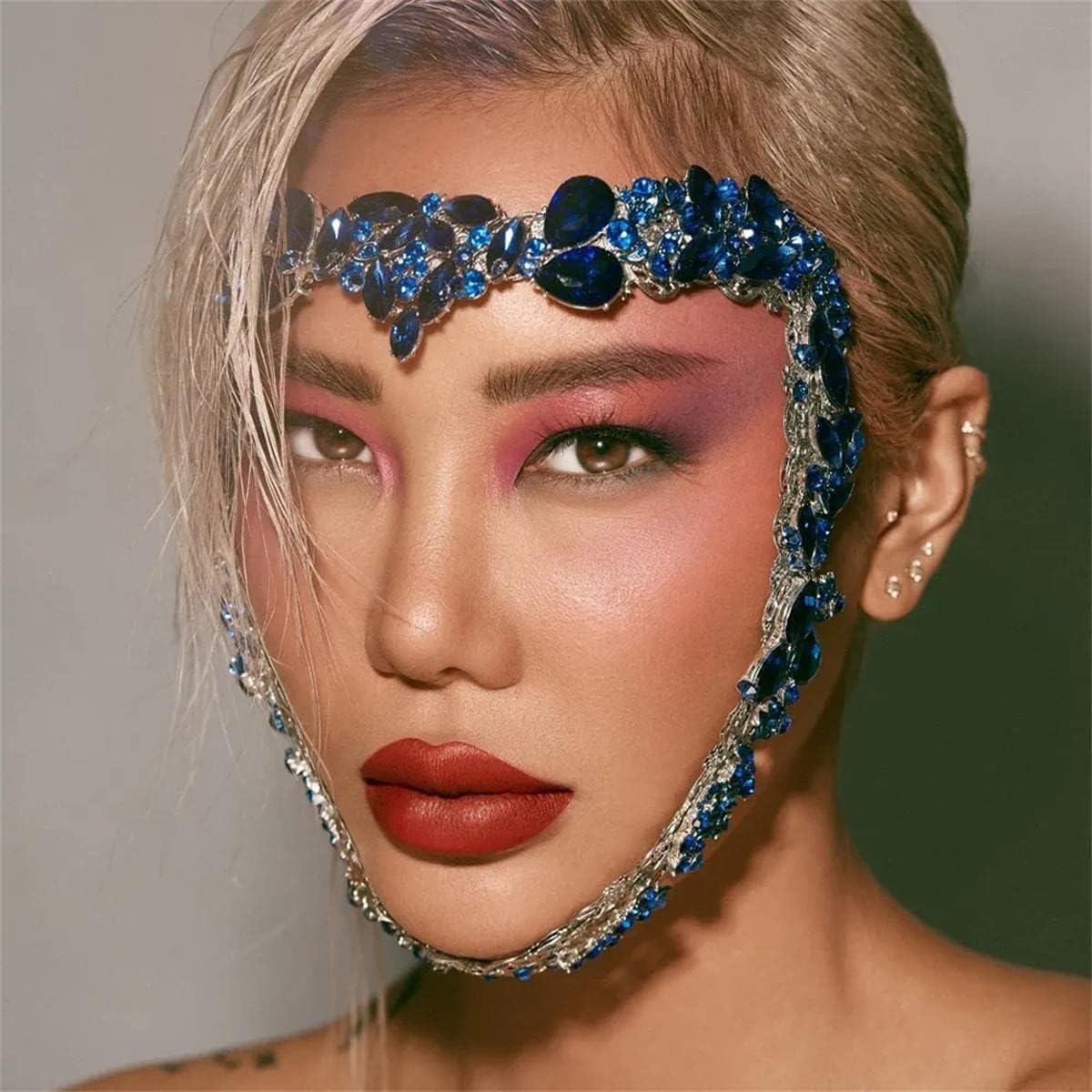 Amazon.com: STONEFANS Rhinestone Masquerade Mask Face Jewelry for Women ...