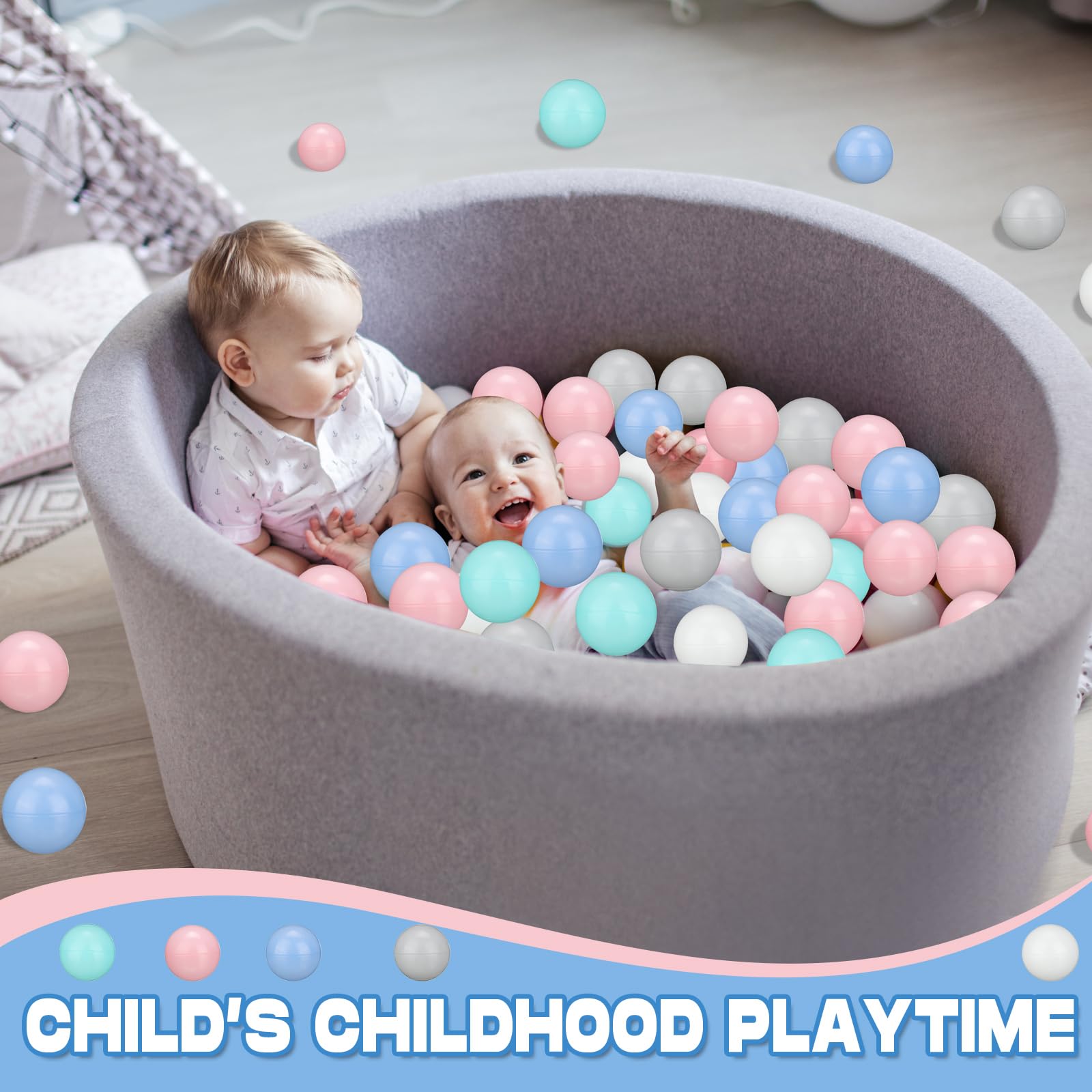 Lenwen 500 Pcs Soft Plastic Ball Pool Balls, 5 Macaron Colors Plastic ...