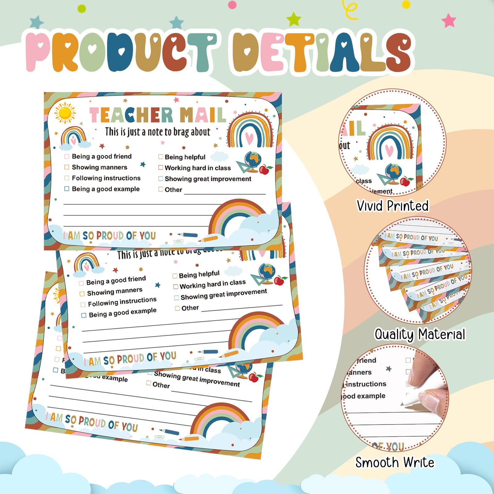 Snapklik.com : Pasimy 200 Pcs Teacher Mail Cards For Students Positive ...