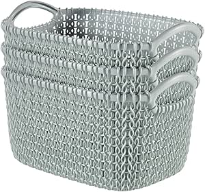 Curver by Keter KNIT Style Small Nesting Storage Baskets Resin Plastic ...