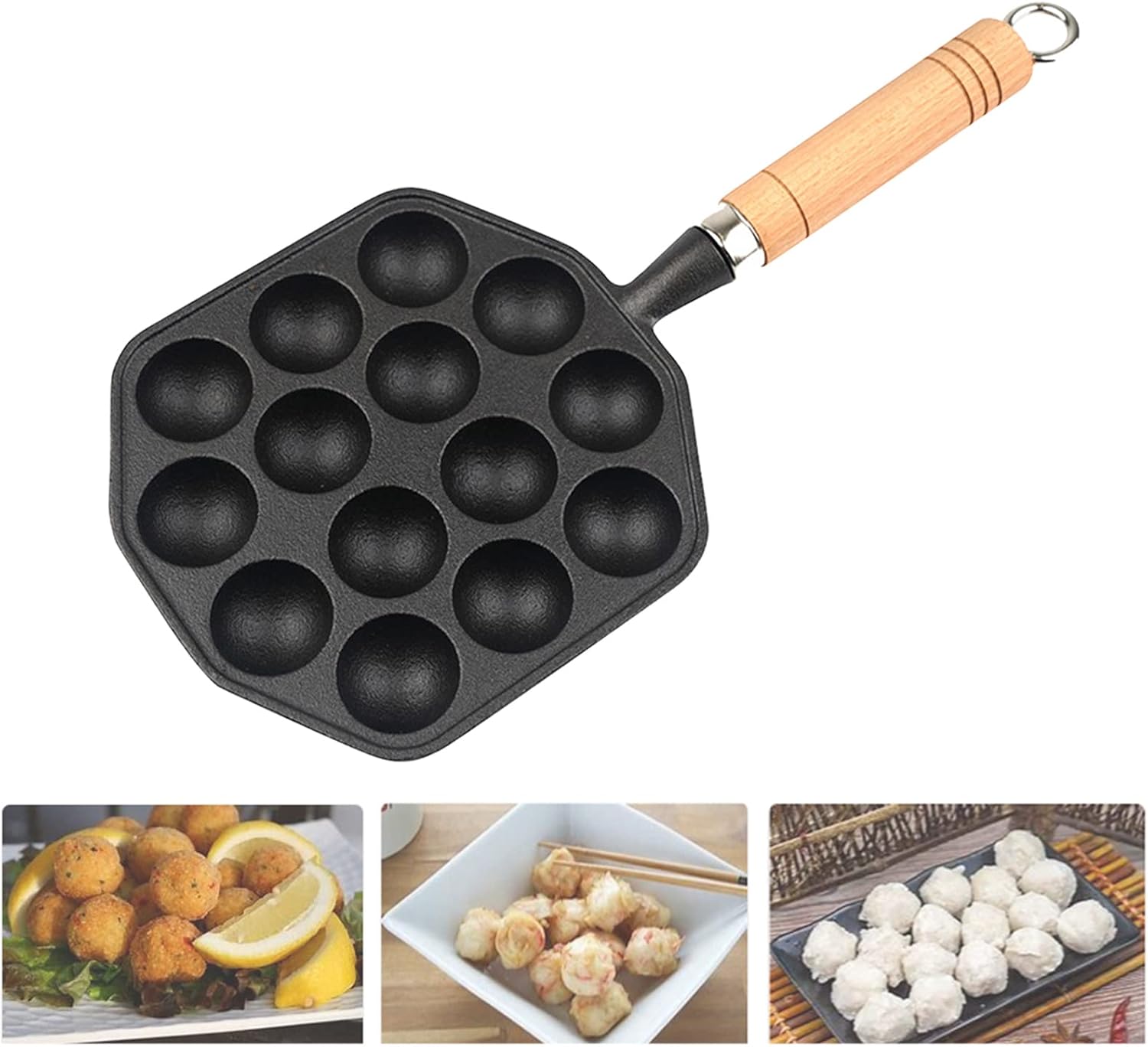 Takoyaki Maker, 14 Holes Takoyaki Pan Nonstick Takoyaki Grill Pan Molds ...