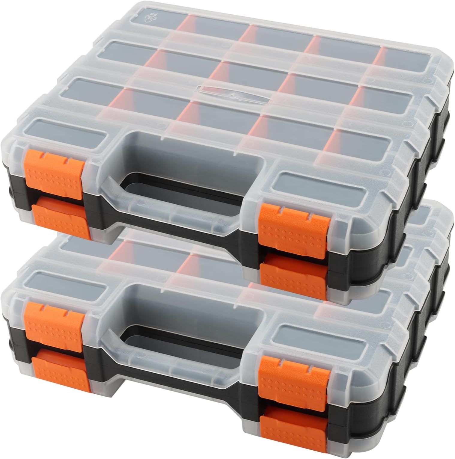Navaris Plastic Storage Box - Stackable Organizer Case with Adjustable ...