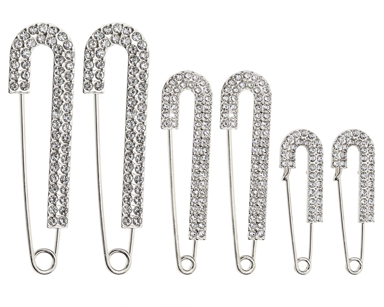 Amazon.com: Penta Angel Rhinestone Safety Pins 6Pcs Faux Crystal Brooch ...