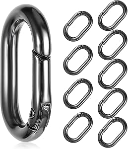 10Pcs Mini Carabiner Clips, 1'' Oval Mini Carabiner Locking Clips Metal ...