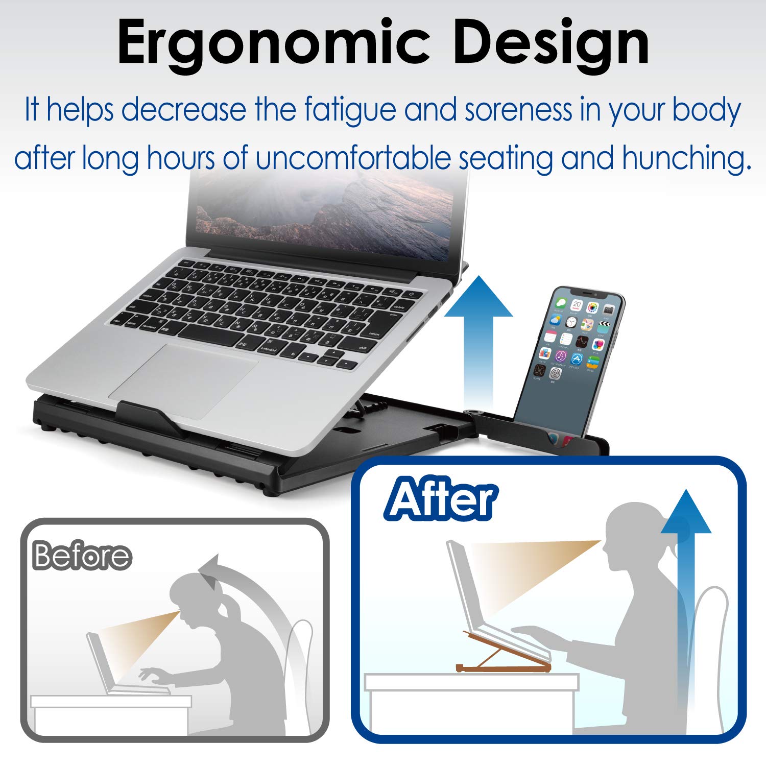 Buy ELECOM Ergonomic Laptop Stand/Multi-Angle Adjustable/Heat Vent ...