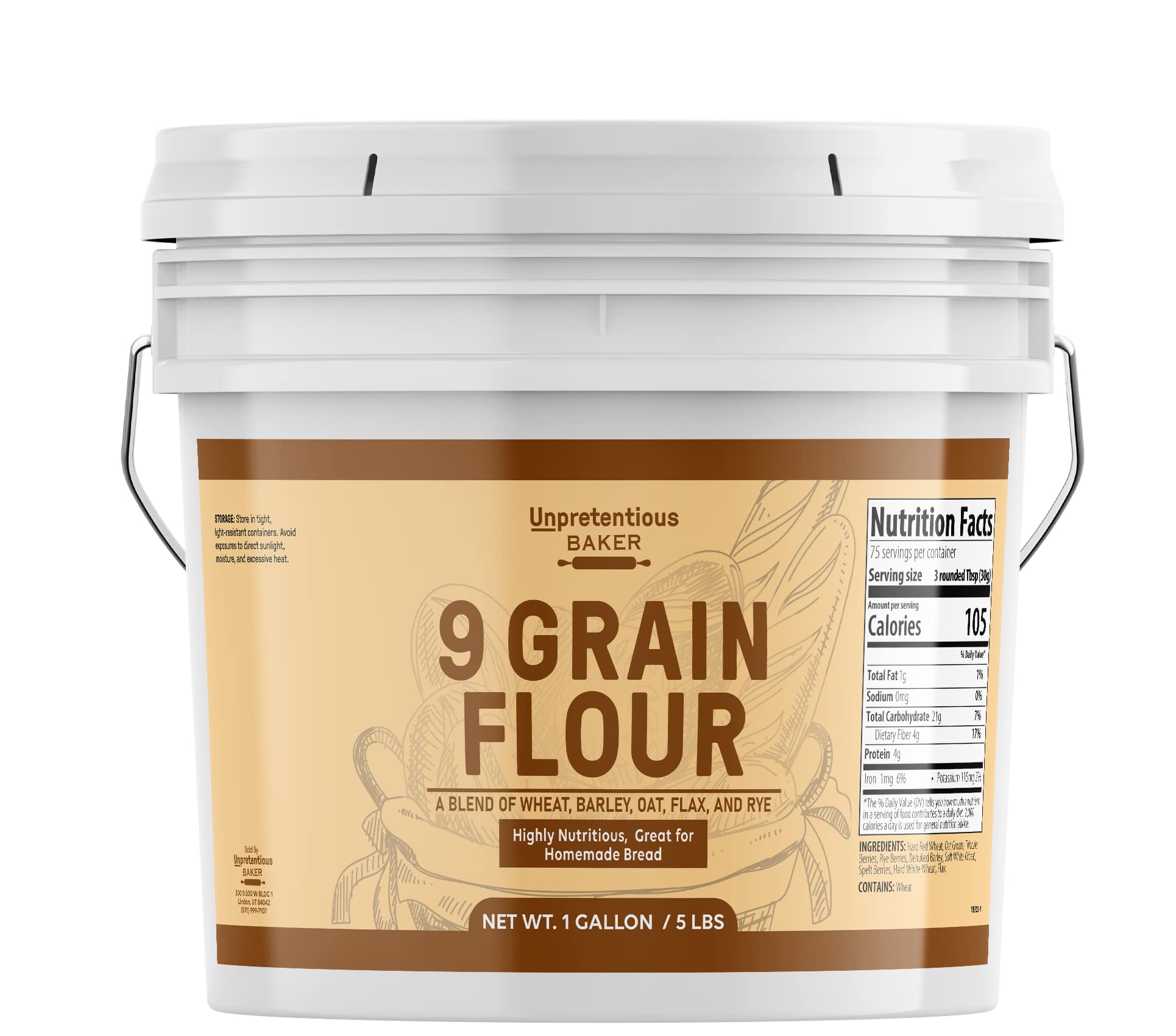 Snapklik.com : 9 Grain Flour, 1 Gallon, Bread & Dough, Storable, Fresh ...