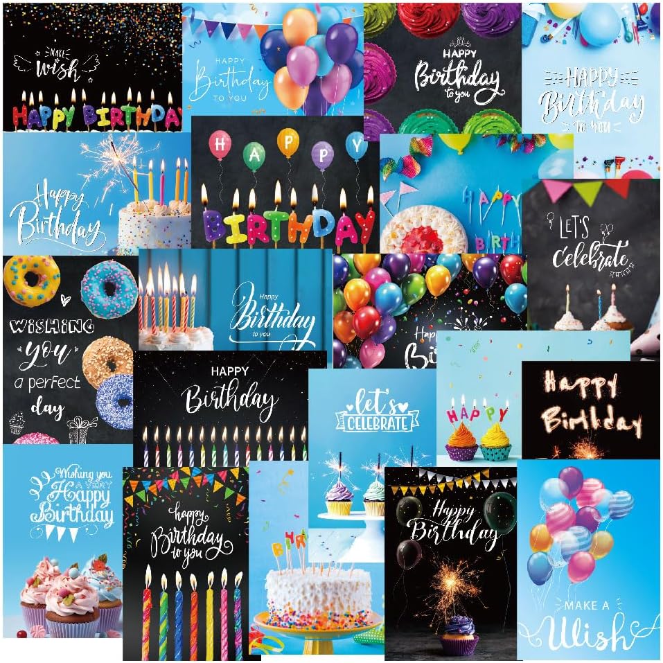 Amazon.com: Hrovsur Assorted Birthday Cards with Envelopes and Stickers ...