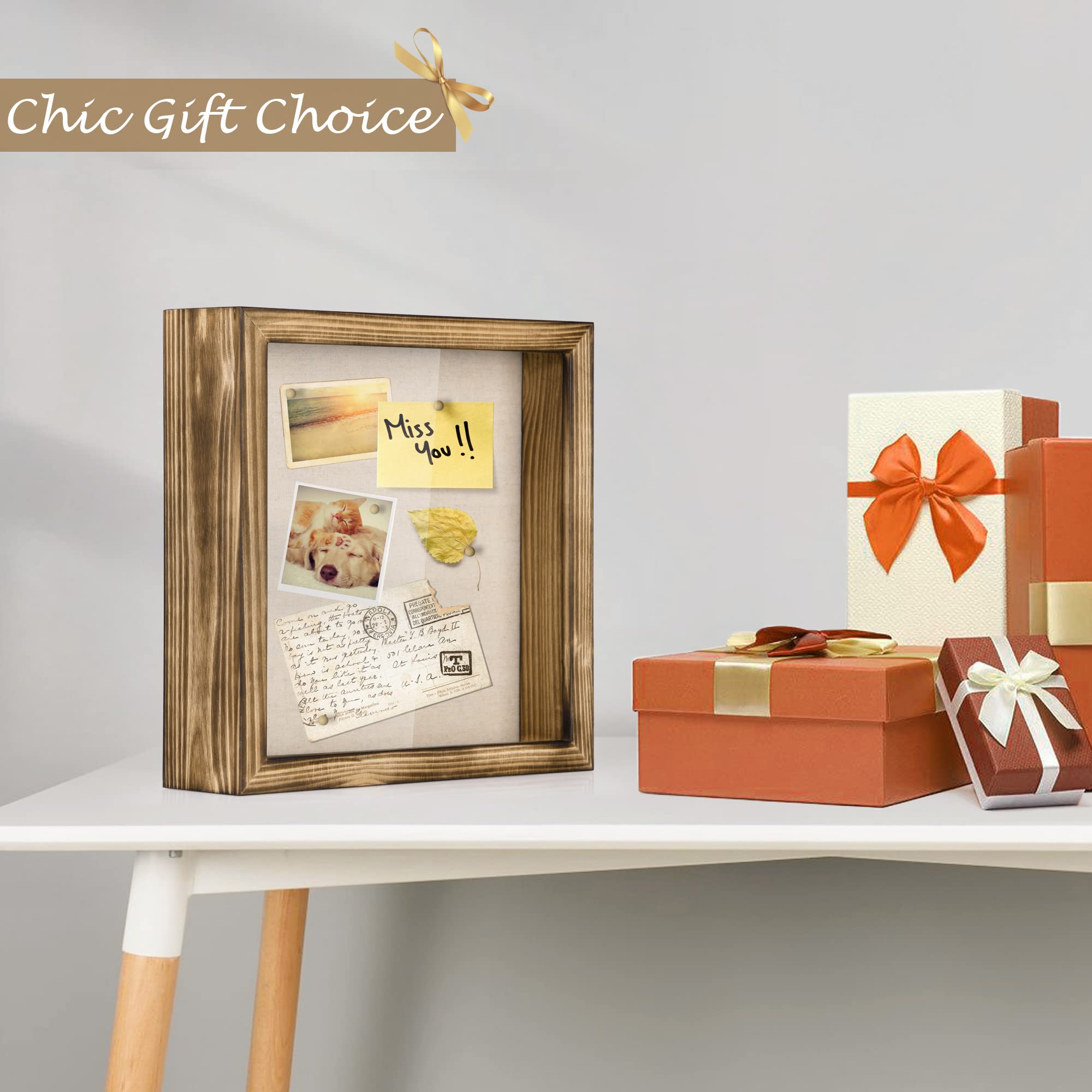 Love-KANKEI Shadow Box Frame 11x11 Shadow Box Display Case with Solid ...