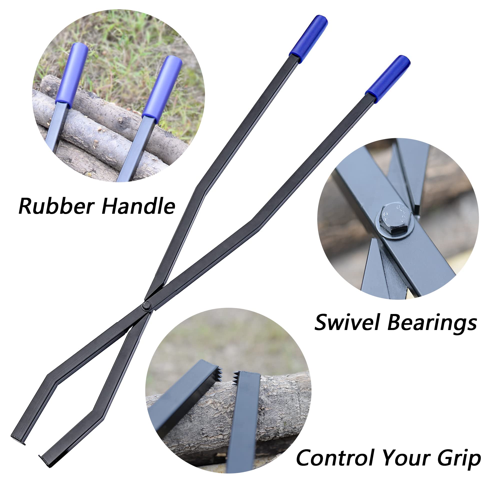 Snapklik.com : 40 Fire Tongs For Fire Pit Firewood Grabber Tool For ...