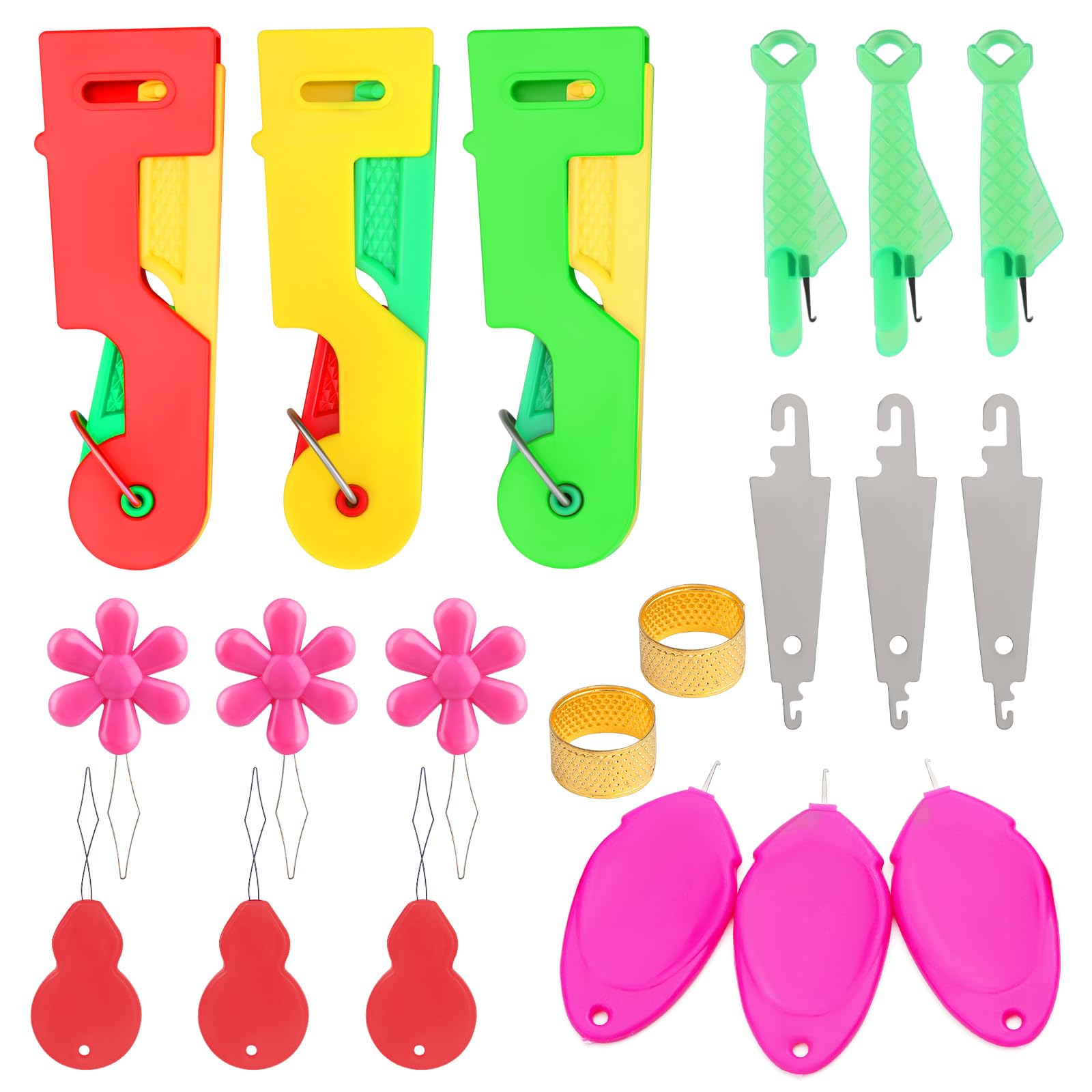 ENCHOL Needle Threaders for Hand Sewing, 20 Pcs Colorful Needle ...