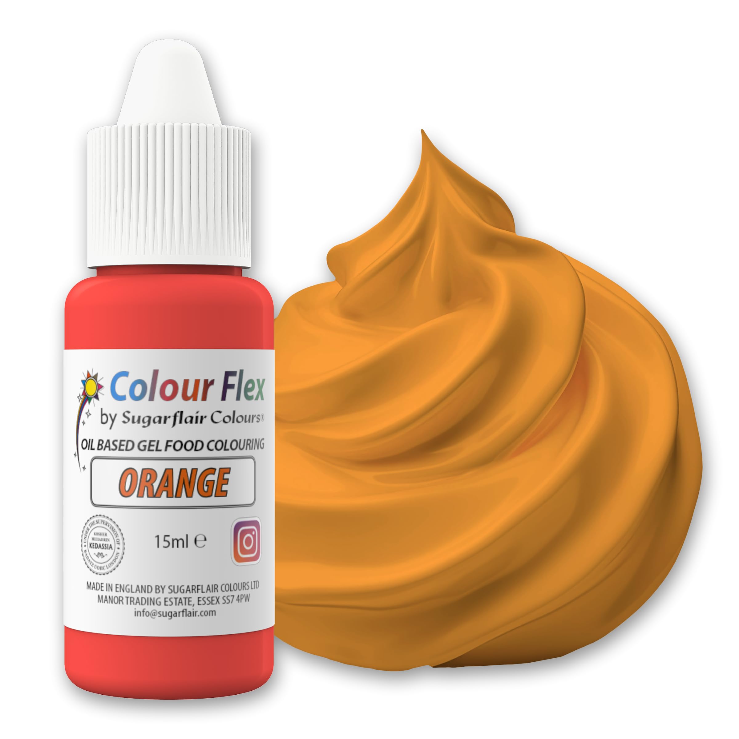Colour Flex Orange Oil Based Food Colouring Gel For Colouring High Fat ...