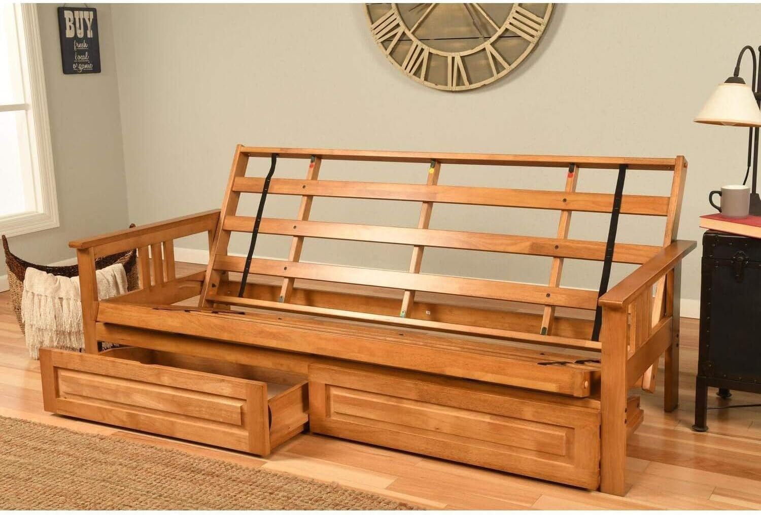 Amazon.com: HomeStock Asian Allure Fusion Futon Wood Frame Classic ...