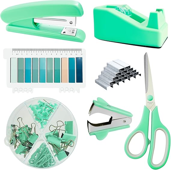 CCR Desk Accessories Set,Office Supplies Set,Scissors,Stapler,Tape ...