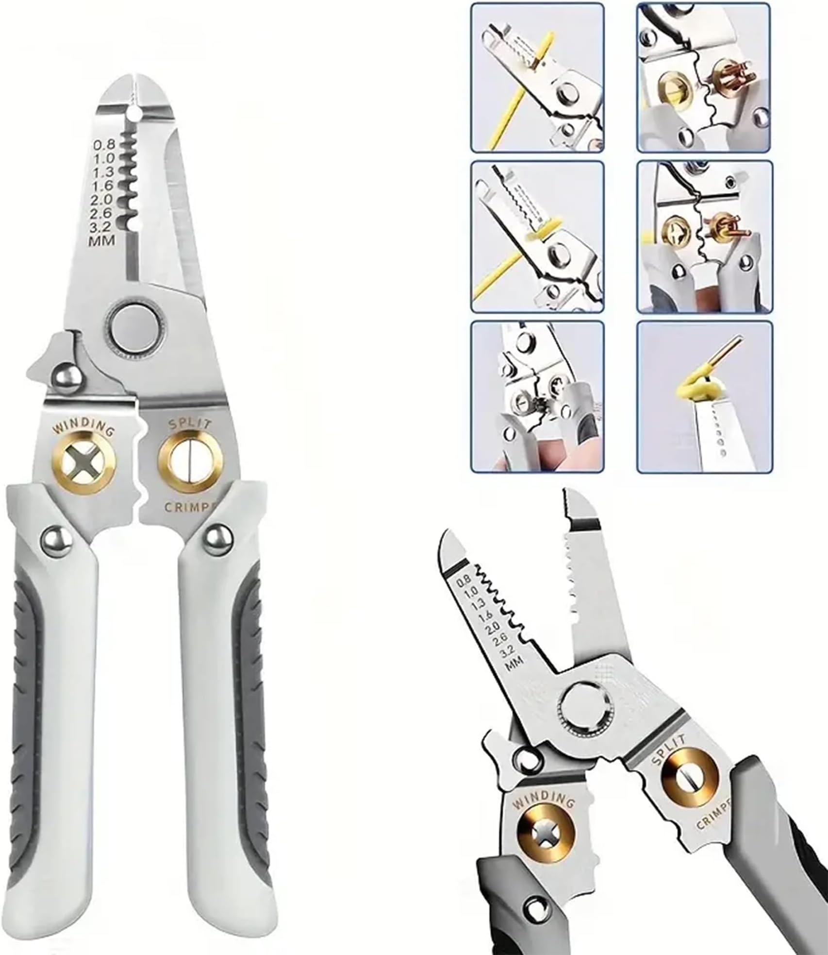 JANCOM Wire Stripper Cutter 9-in-1 Multi-Purpose Electrical Stripping ...