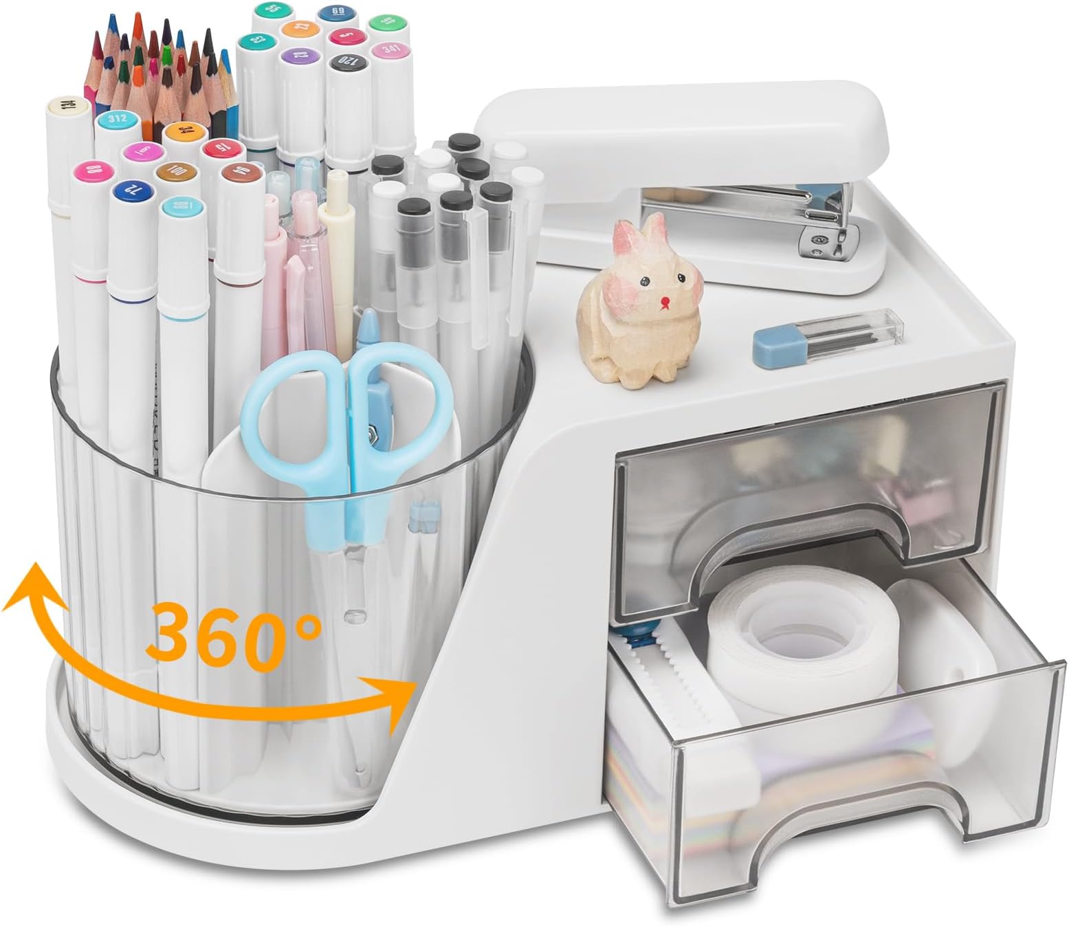 Amazon.com: GGIANTGO Desk Organizer with 2 Drawer, Pencil Pen Holder ...