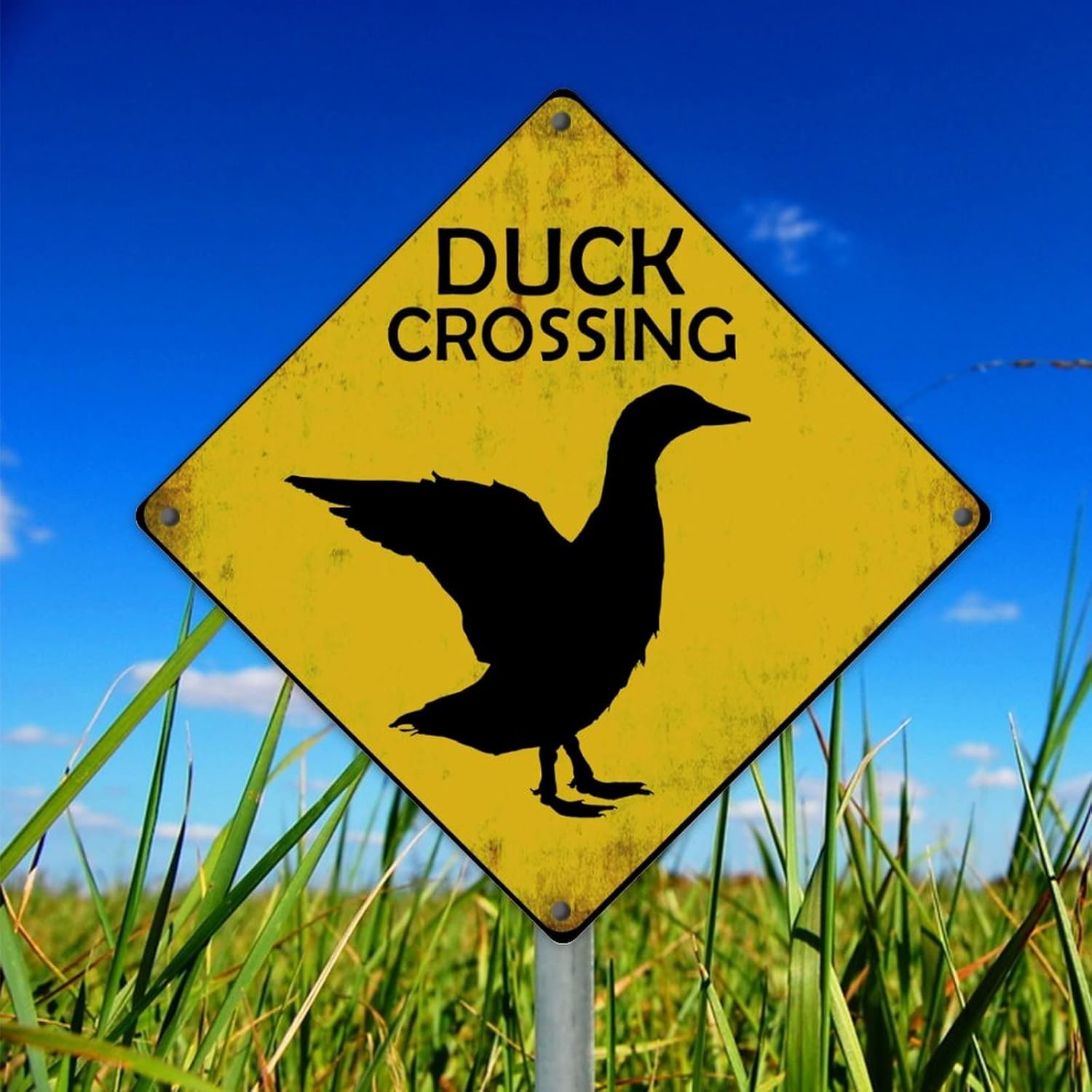 Amazon.com : Duck Crossing Metal Sign Funny Animal Silhouette Novelty ...