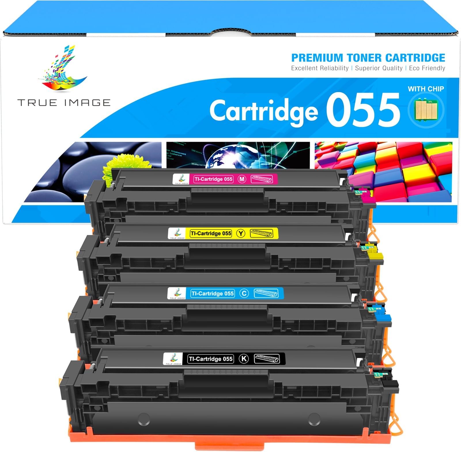 TRUE IMAGE Cartouche de Toner Compatible pour Canon 055 055H i-SENSYS ...