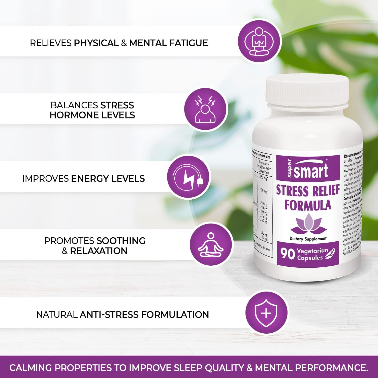 Supersmart – Stress Relief Formula – 100% Natural Supplement to Improve ...