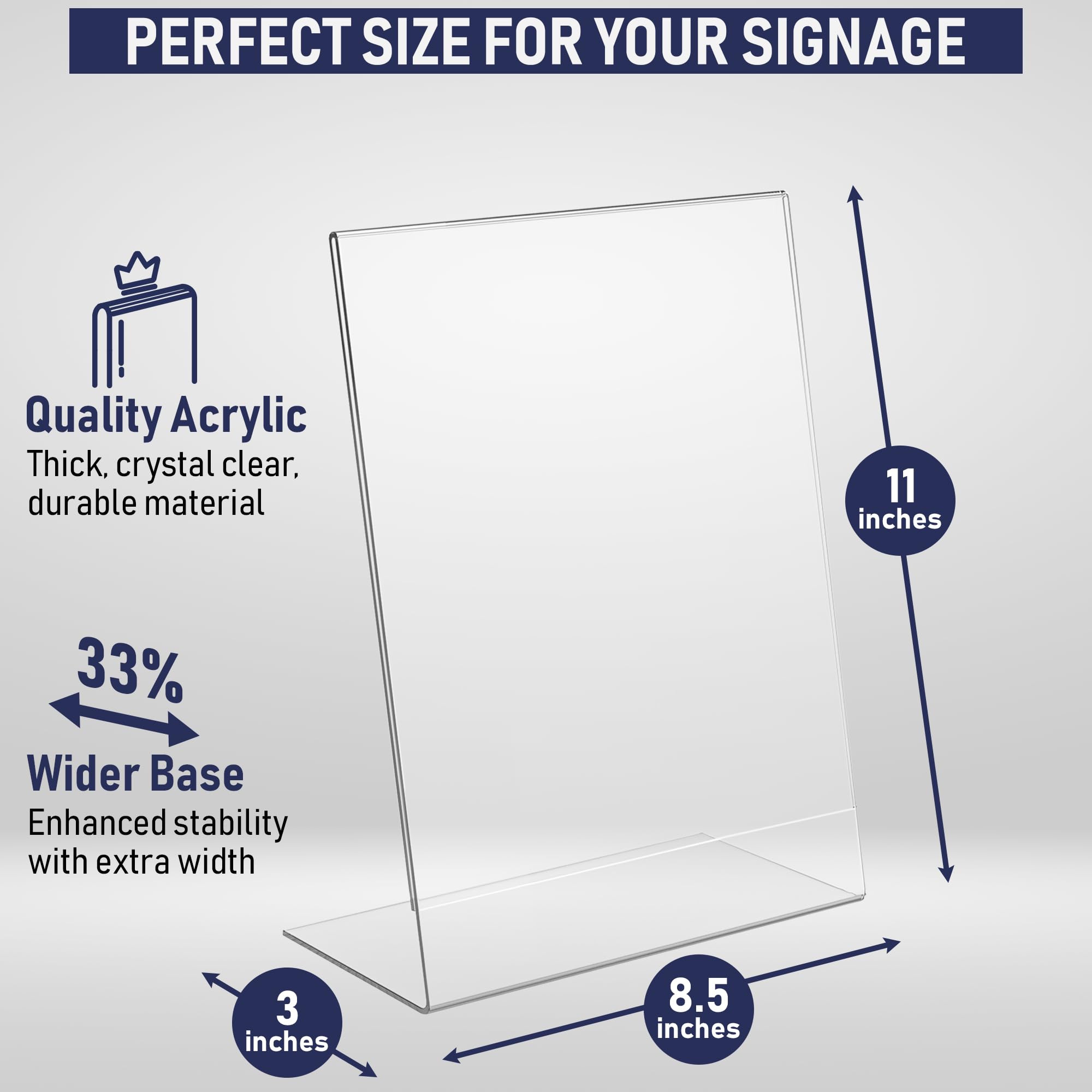 Snapklik.com : Acrylic Sign Holder 8.5 X 11, Slant Back Display Stand ...