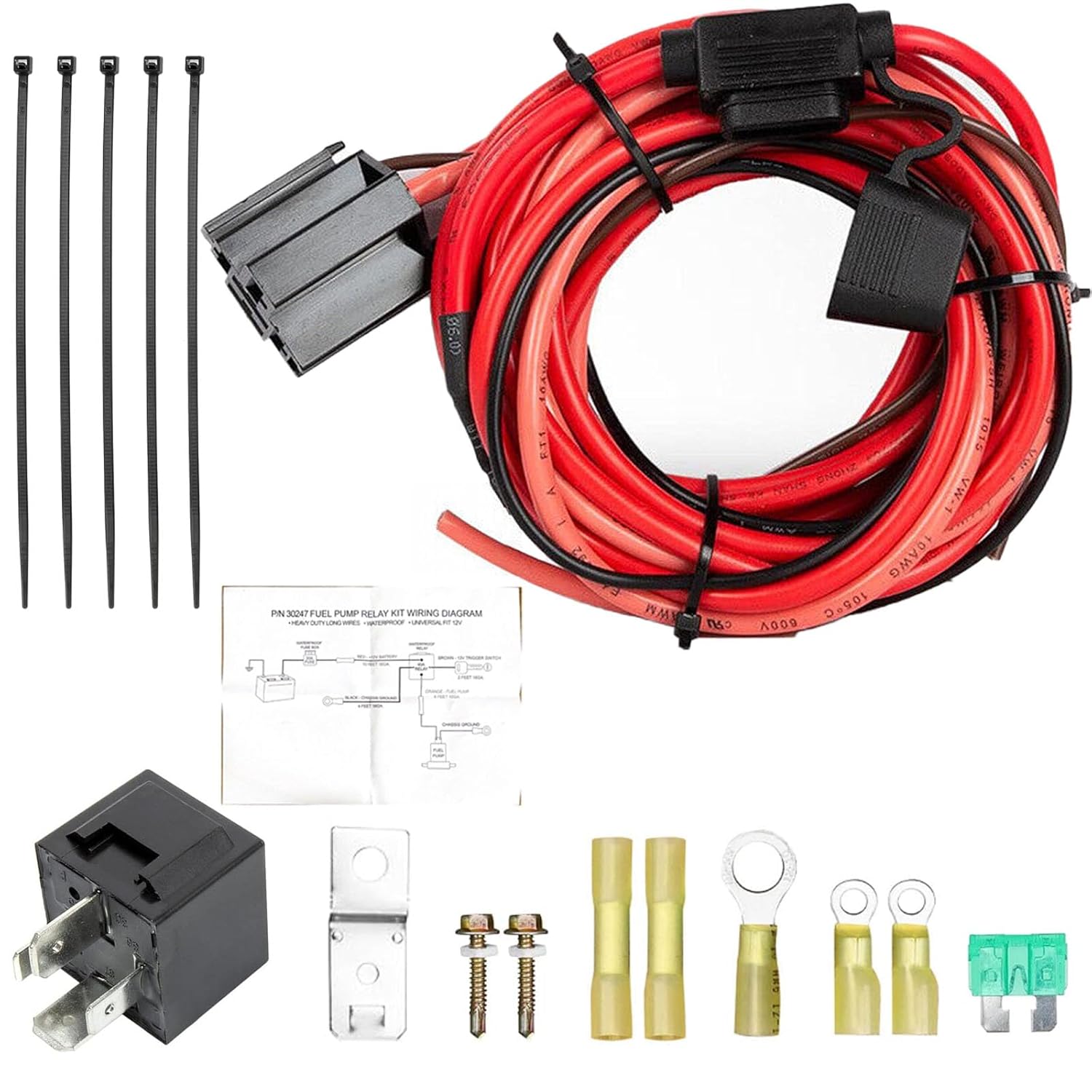 Amazon.com: Ronybuy Electric Fuel Pump Relay Kit 12V Fuel Pump Relay ...