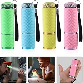 Mini LED Torch - 4 Pack 9 LED Portable Mini Torches Super Bright, Small ...