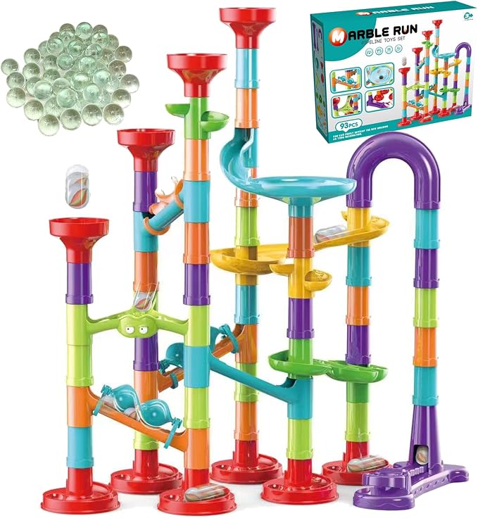 Amazon.com: ailixinda 93 PCS Marble Run Premium Set,STEM Educational ...