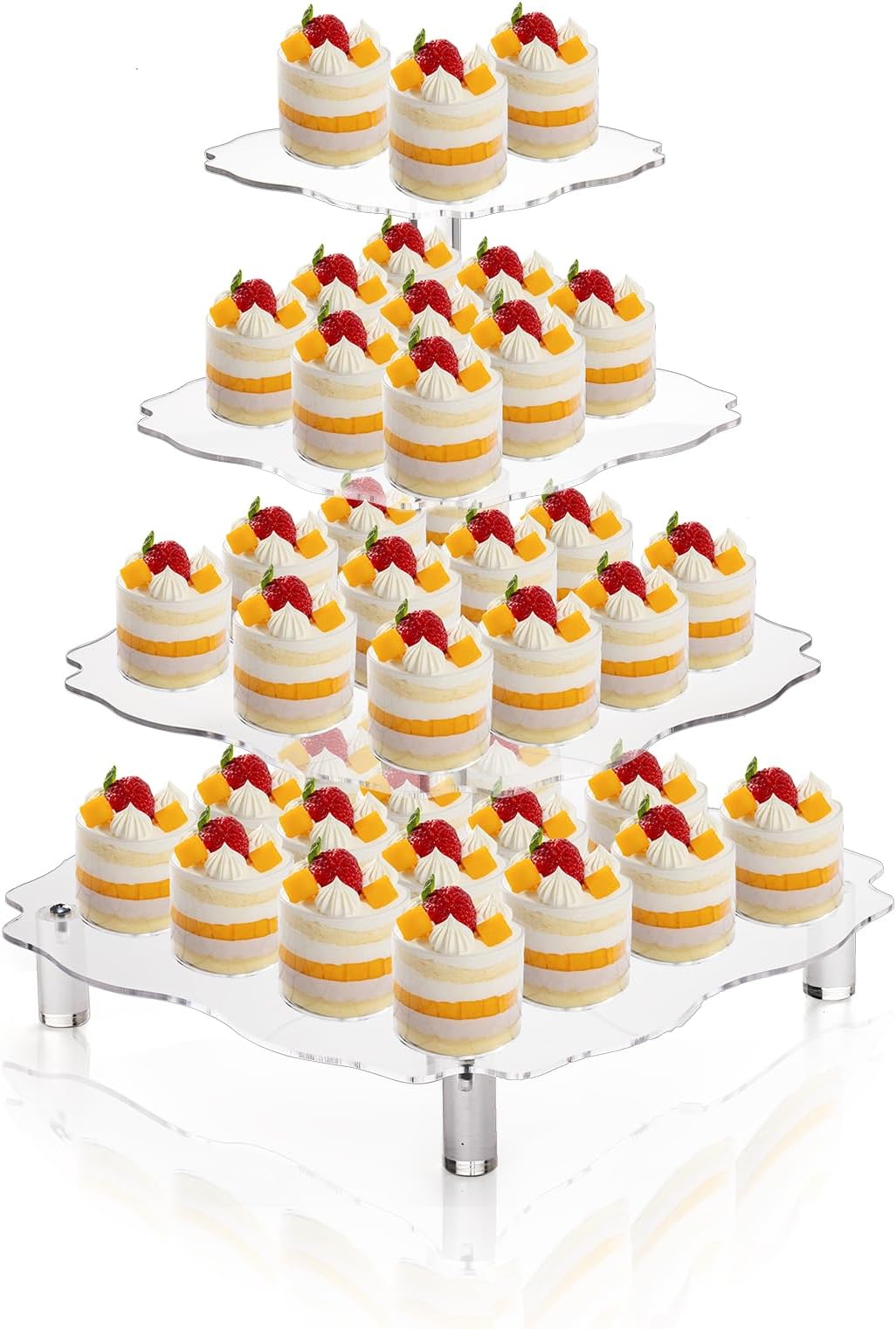 Amazon.com | KKEETUR 4 Tier Acrylic Cupcake Stand for 50 Cupcakes ...
