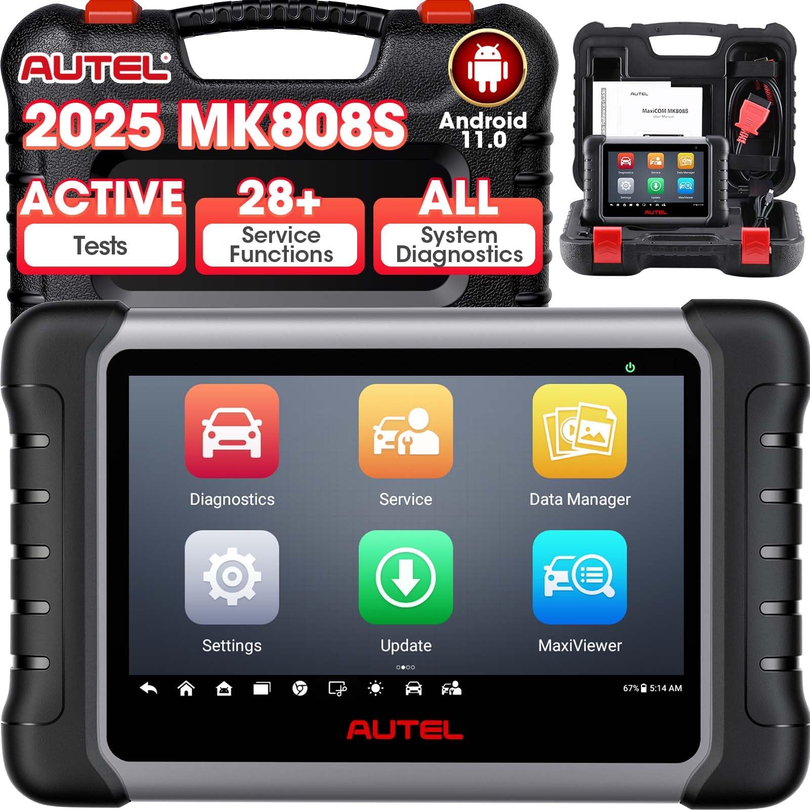 Autel MaxiCOM MK900 OBD2 Scanner: 2025 Same As MK900BT, Upgrade of MK808BT PRO MK808S MX808S, 40 ...