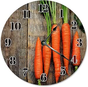 Amazon.com: Sugar Vine Art Carrots Clock Decorative Round Wall Clock ...
