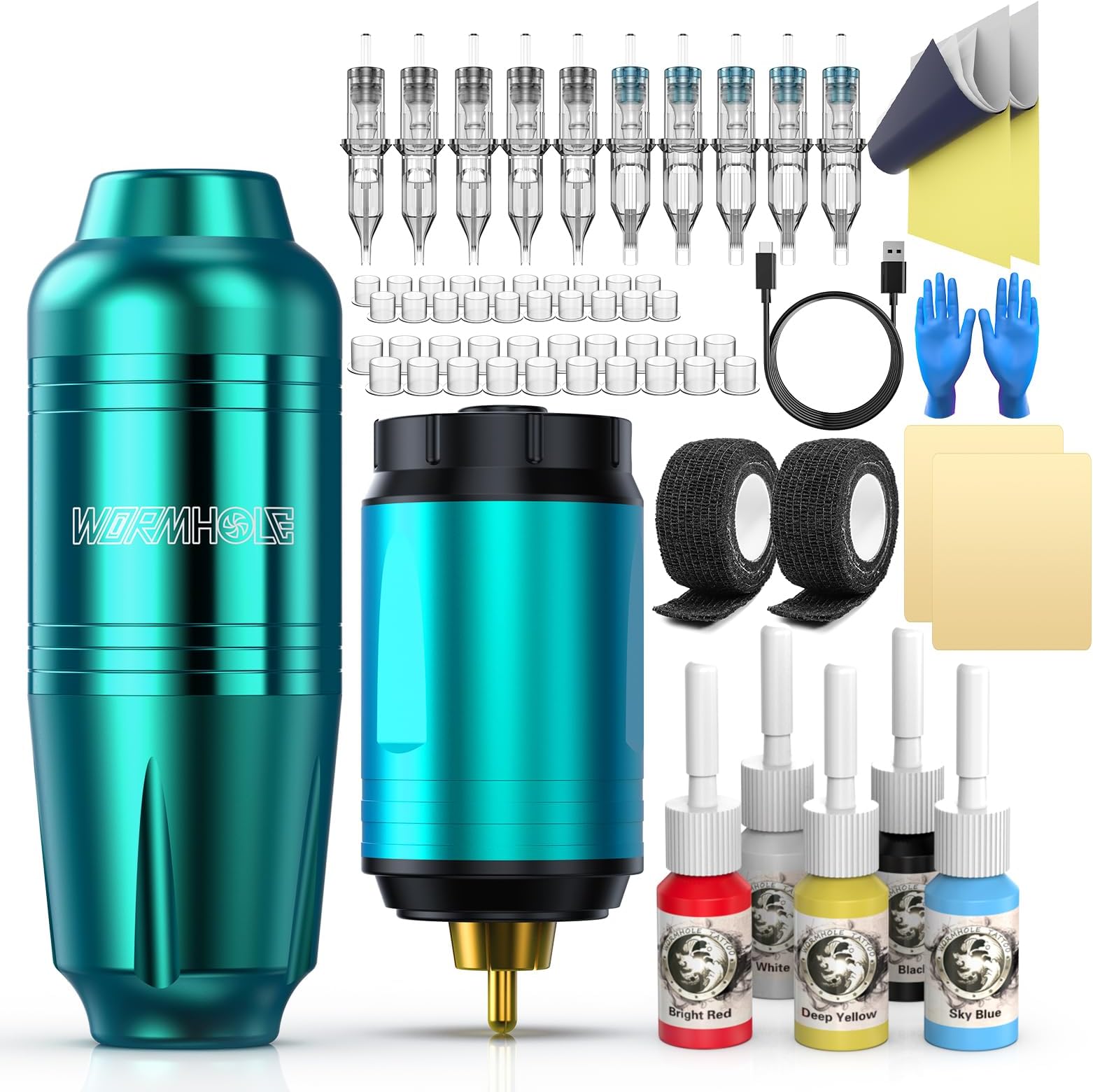 Amazon.com: Wormhole Tattoo Kit Wireless Tattoo Machine Kit Tattoo Gun ...