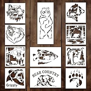 Amazon.com : Bear Stencil, Bear Claw Stencil, Wildlife Stencils, Bear ...