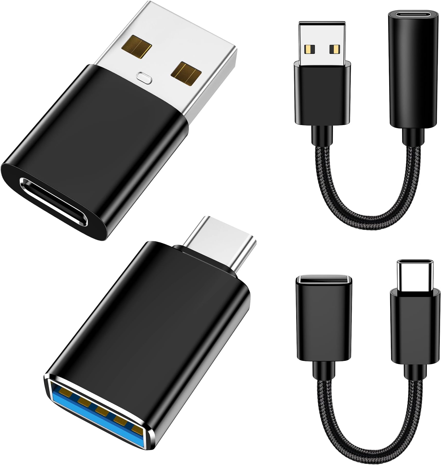 Amazon.com: xiwxi [4 Pack【USB-C to USB-A】&【USB-A to USB-C】 OTG Cable ...